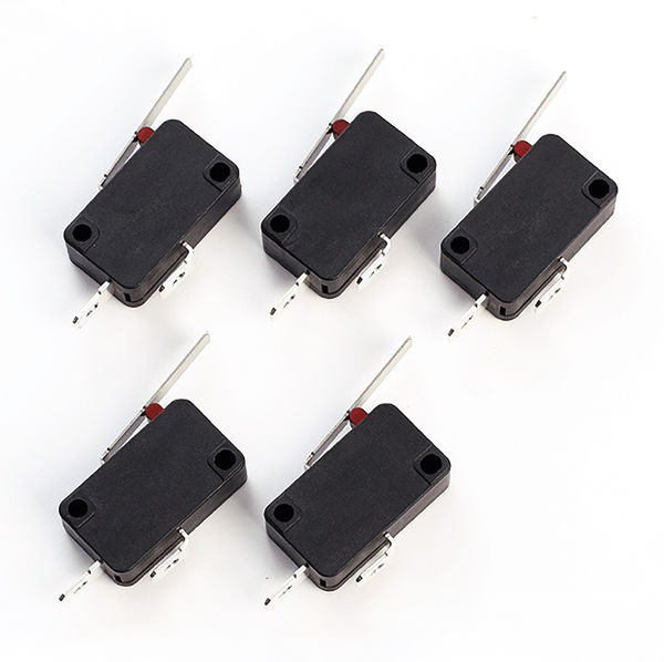 KW4-3Z-3 5A Straight handle Micro Switch SPDT NO lever PCB terminal limit switches with wheels ...