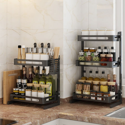 China Spice Racks,2-Tier Removable Countertop Organizer,Stainless Steel ...