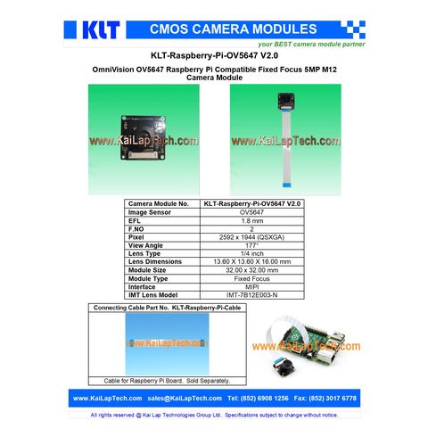Hong Kong SAR KLT-Raspberry-Pi-OV5647 V2.0 OV5647 Raspberry Pi ...