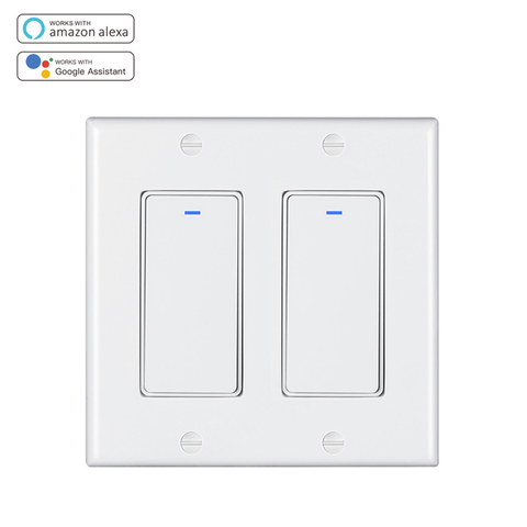 China US 2Gang IOT Remote Voice Control Timing Schedule Smart Home Wall ...