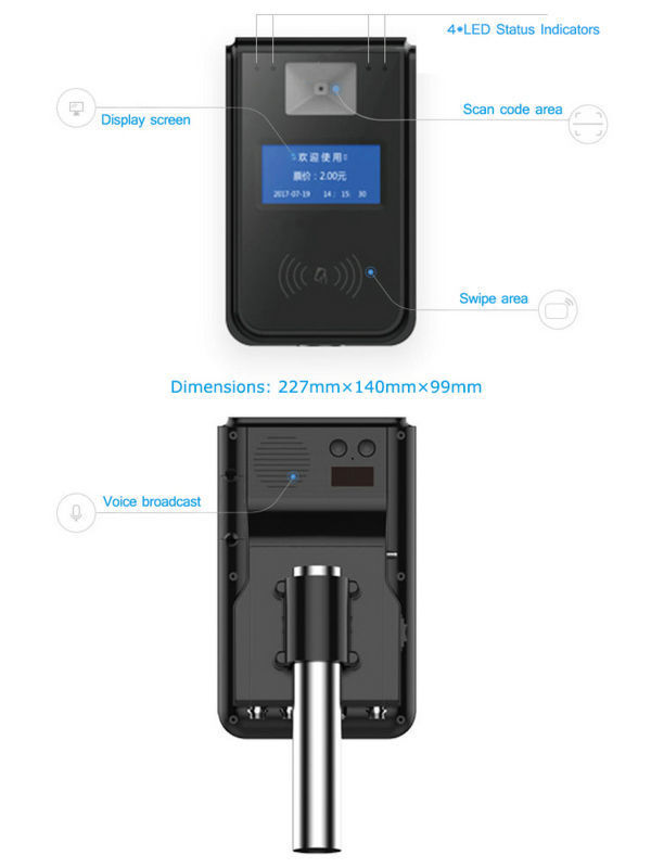 China 4.3 Inch Electronic LCD RFID Contactless NFC Bus Card Validator ...