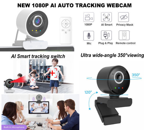 China 1080P AI Tracking Web Camera Autofocus PTZ PC Camera Live ...
