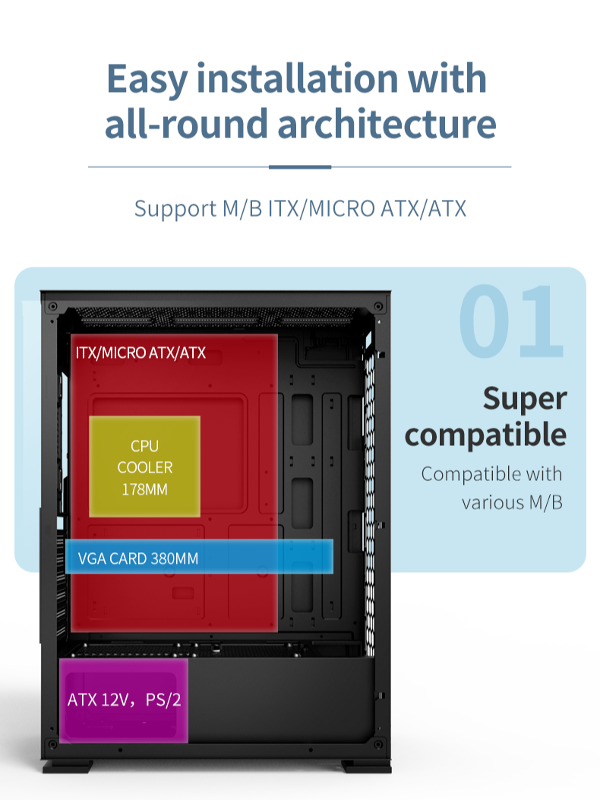 Computadoras hardware Desktop Oem Manufacture 320mm VGA Card EATX ATX ...