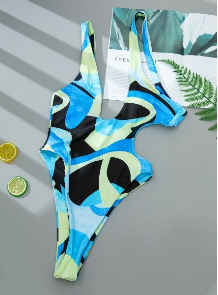 One Piece Swimsuit Women Height Leg Sexy Swimsuits Print Designer