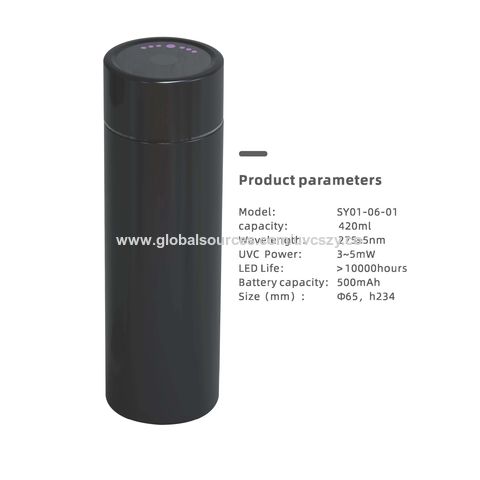 China Smart Hot selling self cleaning water bottles with uvc led light ...