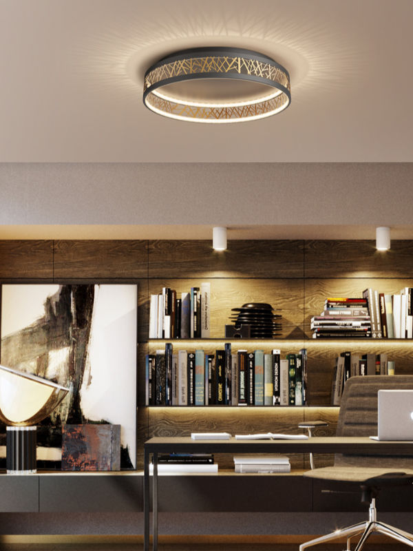 China Creative black gold bird nest shaped LED ceiling lamp for bedroom ...
