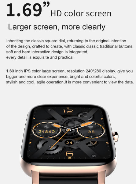 Smart watch touch screen dial heart rate Bluetooths sports watches ...