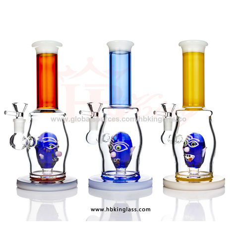 China Glass bong hand blown colored bongs glass water pipe 3mm thick ...