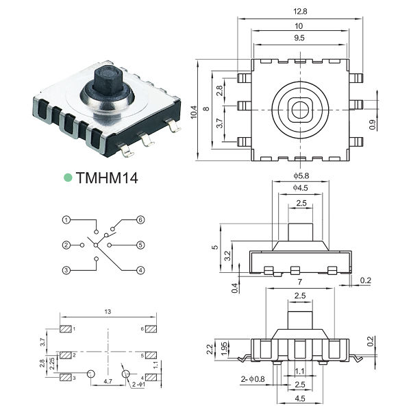 China Yueqing factory switch manufacturers tactile switch 4 direction ...