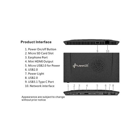 China MeeGOpad cheap small T09 4g 64g wifi 5v low power windows 10 ...