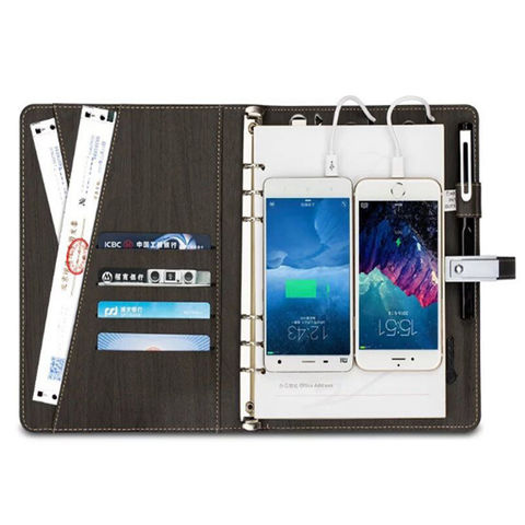 China A5 PU cover Notebook power bank With magnetic lock Wireless ...