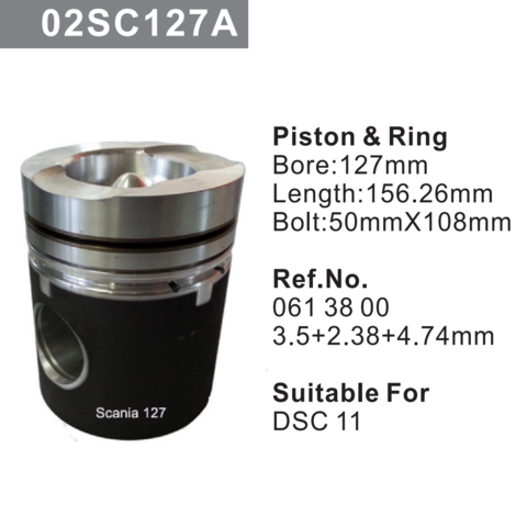 China Piston for Scania,Ref NO.:0614700,Ring:3.5+2.38+4.74mm,suitable ...