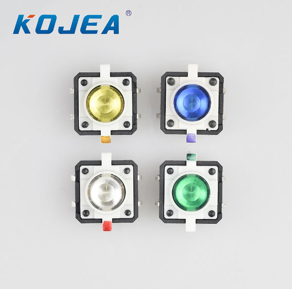 China Yellow LED 12X12X7.3 Tactile Push Button Switch Momentary Tact 5 ...