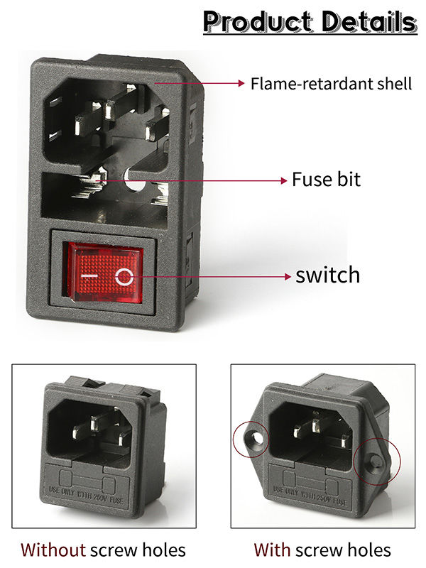 China IEC AC Power Socket 250V 15A 3 Pins with fuse Female power socket ...
