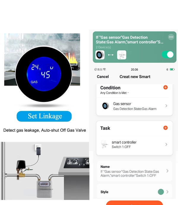 Tuya Wifi Smart Natural Gas Alarm Sensor With temperature function ...