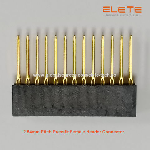 China 2.54mm Pitch Pressfit female header on Global Sources,Pressfit ...