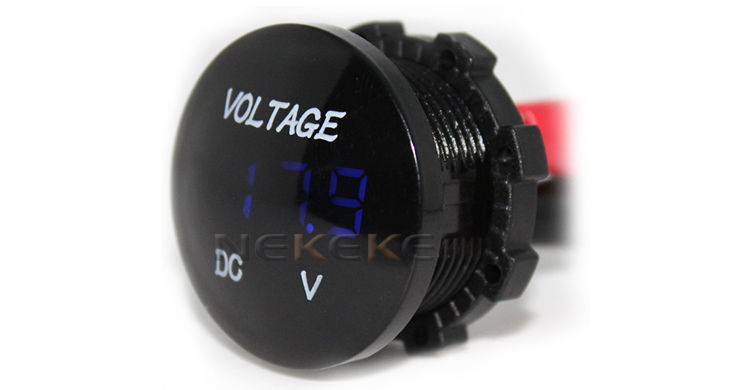 China DC 12V 24V Car Battery Voltage LED Display Waterproof Voltmeter ...