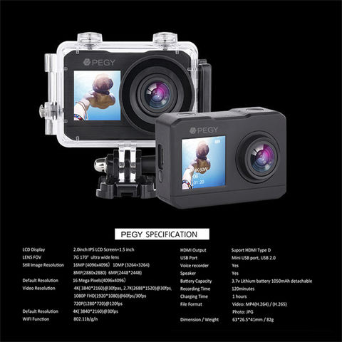 China Action Camera 4K 8MP WiFi Sports Cam Anti-Shake Waterproof ...