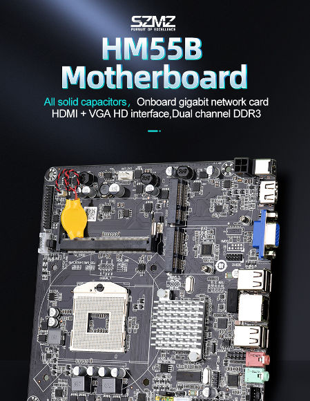 China Factory Supply HM55 Motherboard PGA989 Socket dual channel DDR3 ...