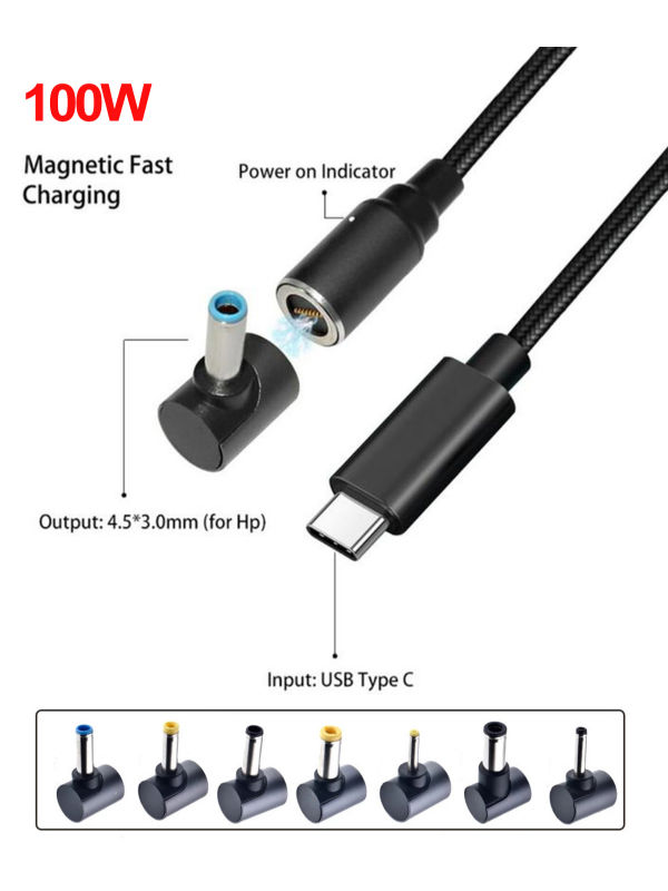 USB-C laptop charging cable, USB C to magnetic DC 4.5*3.0mm charging ...