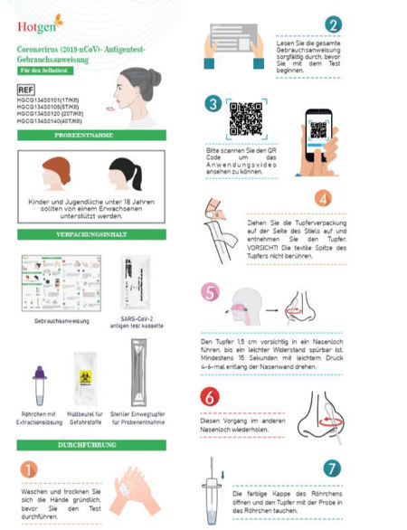 Hotgen TUV CE 0123 Ag Antigen rapid test kits for self-testing, rapid ...
