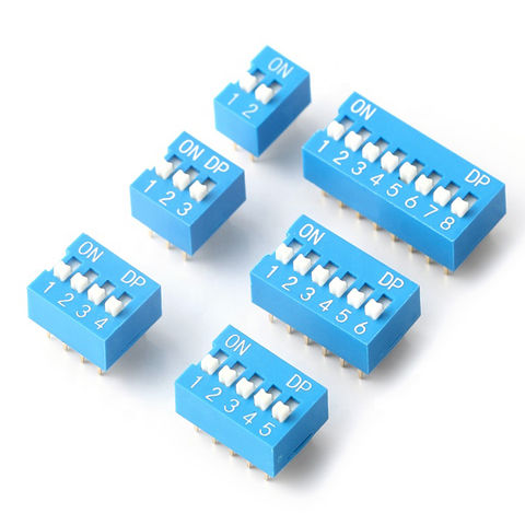 China DIP SWITCH 6 position 2.54MM blue dip Pitch Switch piano type dip switches on Global ...