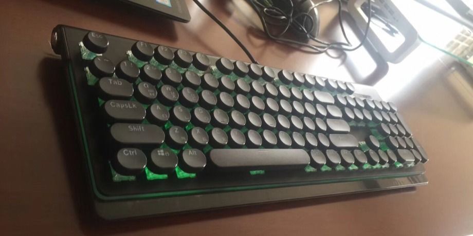 Semi-Mechanical Gaming Keyboard with Double color injection round ...