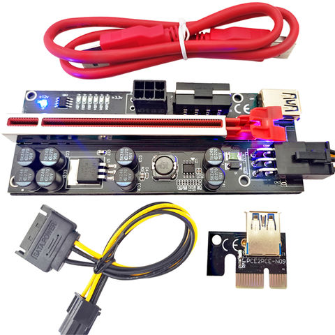 China PCIE Riser Card 009s PCI-E PCI Express Adapter Molex 6Pin SATA ...