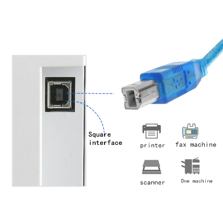 China 0.3m-10m 2.0 USB printer cable blue transparent braided mesh ...