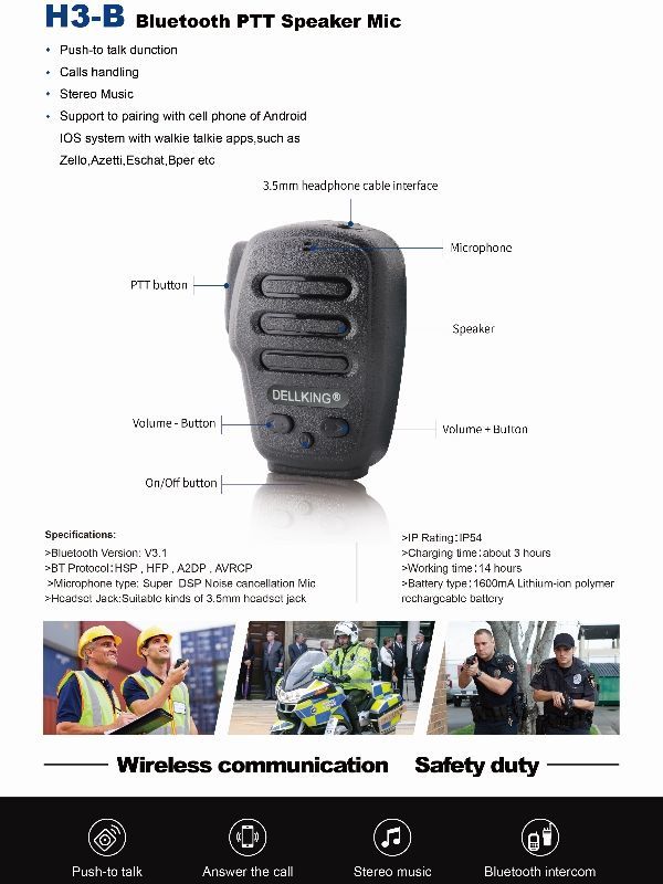 China Police Bluetooth speaker mic wireless shoulder microphone on ...