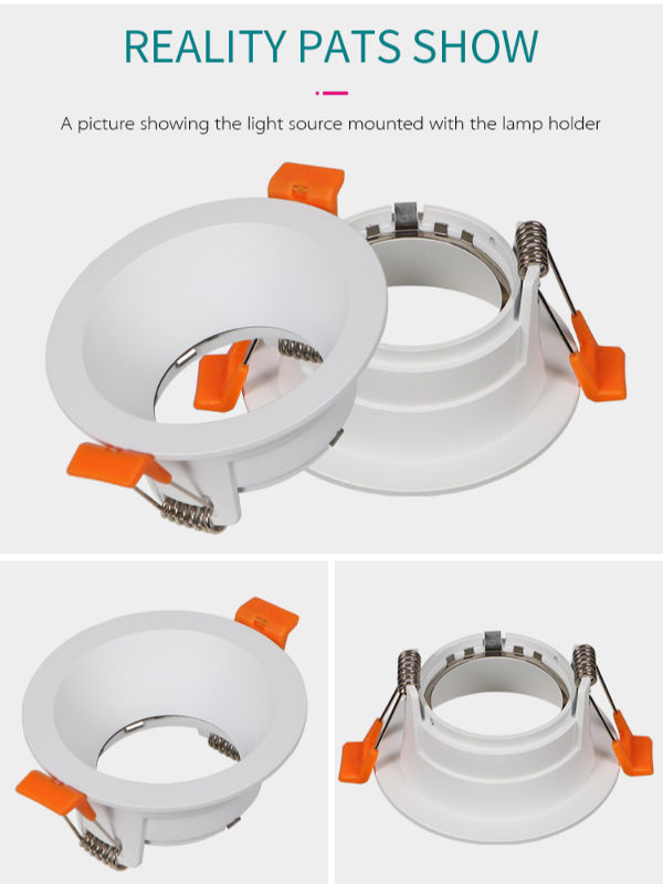 GU10 round LED Recessed Aluminum Alloy holder fixed MR16 Spotlight ...