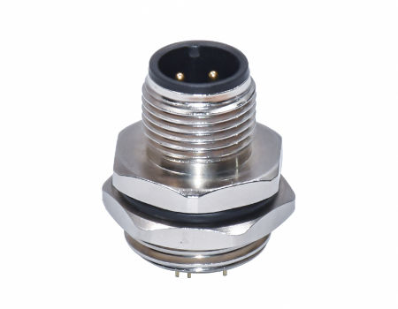 China Waterproof IP67 M12 male female 3pin A-coding panel mount ...