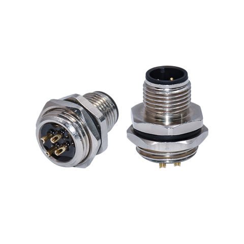 China IP67 screw waterproof electrical panel mount socket M12 4pin ...