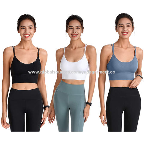 China New fashion Yoga exercise bra Cross back sports smart bras with ...
