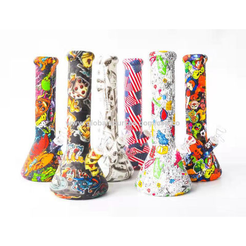 China Silicone bong smoking pipe custom pipe glass hookah with various ...