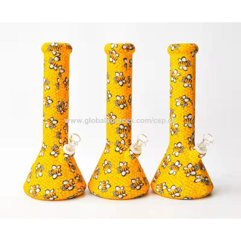 China Silicone bong smoking pipe custom pipe glass hookah with various ...