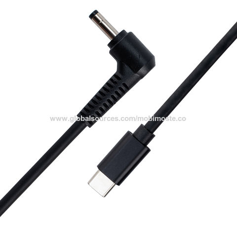 China USB C laptop charging cord, USB-C to DC 4.0*1.7mm black tip cable ...