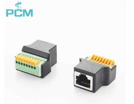 China RJ-45 Ethernet Female Socket Male 8p8c to Terminal Block Adapter ...
