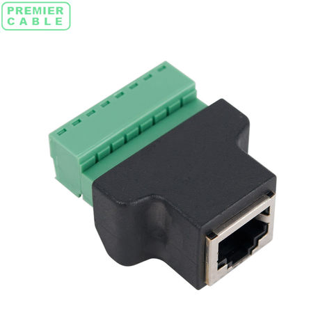 China RJ-45 Ethernet Female Socket Male 8p8c to Terminal Block Adapter ...