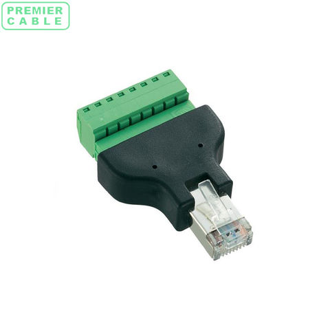 China RJ-45 Ethernet Female Socket Male 8p8c to Terminal Block Adapter ...
