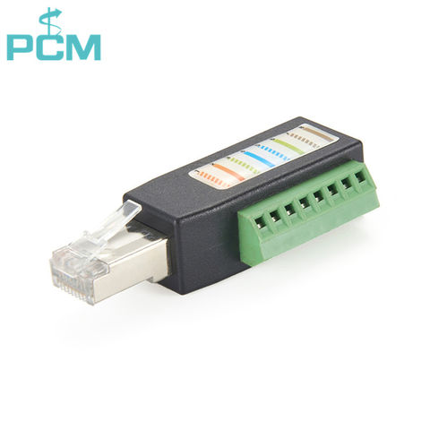China RJ-45 Ethernet Female Socket Male 8p8c to Terminal Block Adapter ...