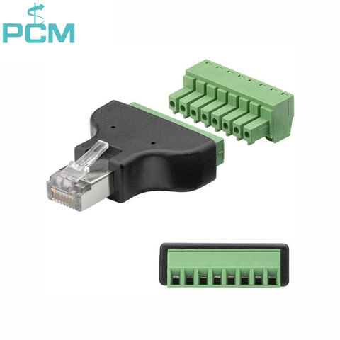 China RJ-45 Ethernet Female Socket Male 8p8c to Terminal Block Adapter ...