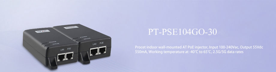 China 30W PoE injector,IEEE802.3at PoE Injector output 55Vdc 0.55A for ...
