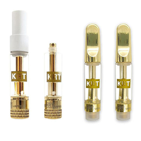 China Gold/white tips empty disposable KRT CBD/THC Vape Cartridges with ...