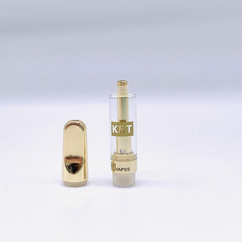 China Gold/white tips empty disposable KRT CBD/THC Vape Cartridges with ...