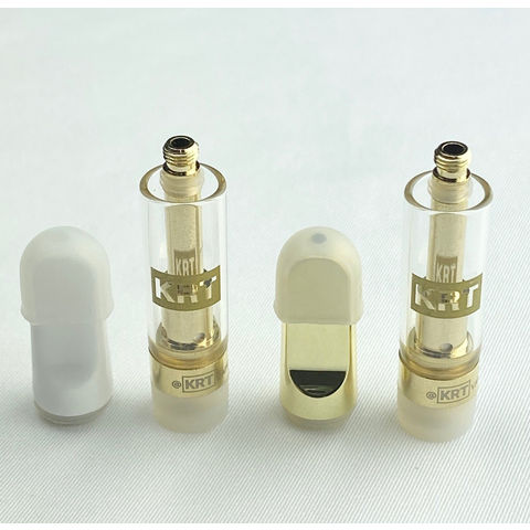 China Gold/white tips empty disposable KRT CBD/THC Vape Cartridges with ...