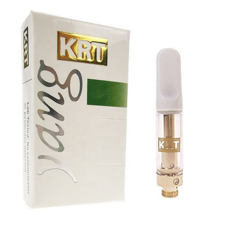 China Gold/white tips empty disposable KRT CBD/THC Vape Cartridges with ...