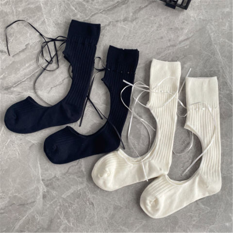 China Drawstring lace lace calf socks drape love women pile in tube ...
