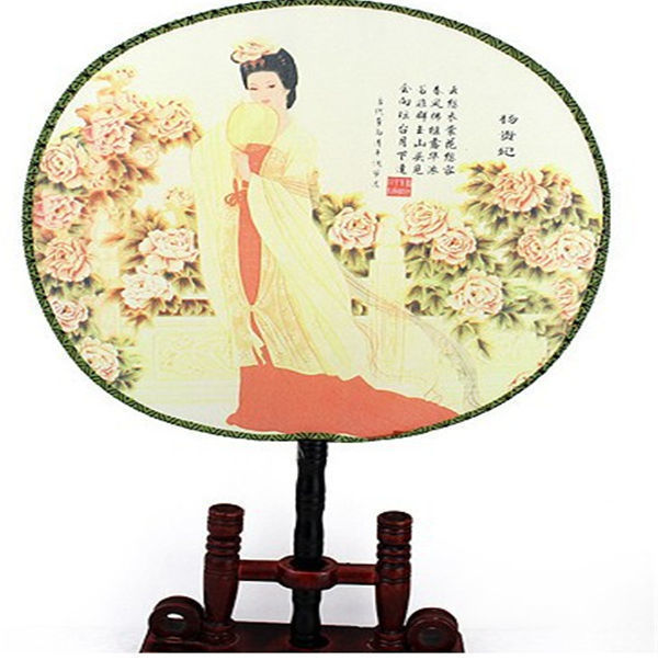 China Blank group fan hand-painted fan classic hand-painted white round ...