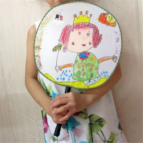 China Blank group fan hand-painted fan classic hand-painted white round ...